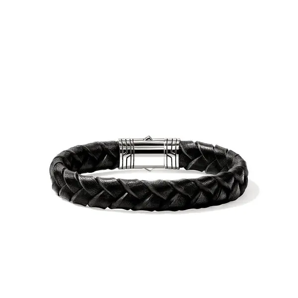 John Hardy Leather Braided Bracelet - Sterling Silver
