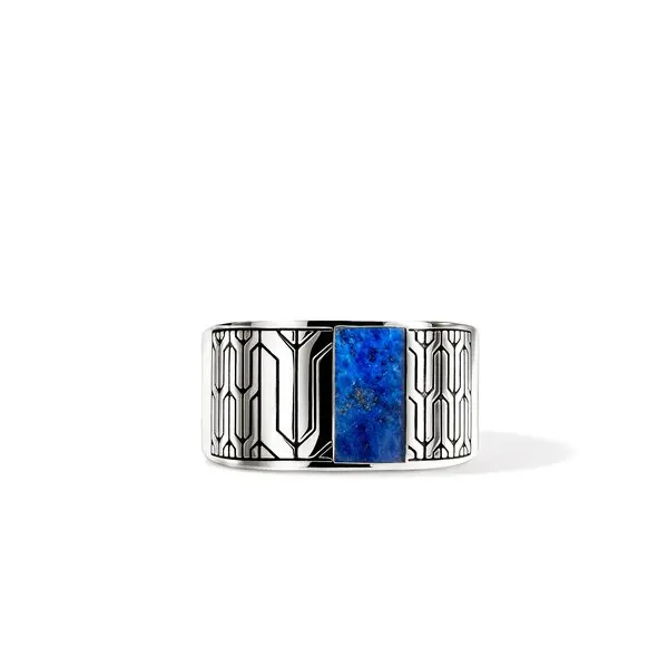 John Hardy Icon 50 Ring With Lapis Lazuli - Sterling Silver