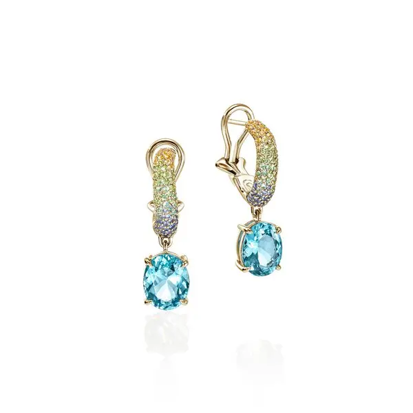 John Hardy Artisan Series Surf Drop Earrings - Blue Sapphire