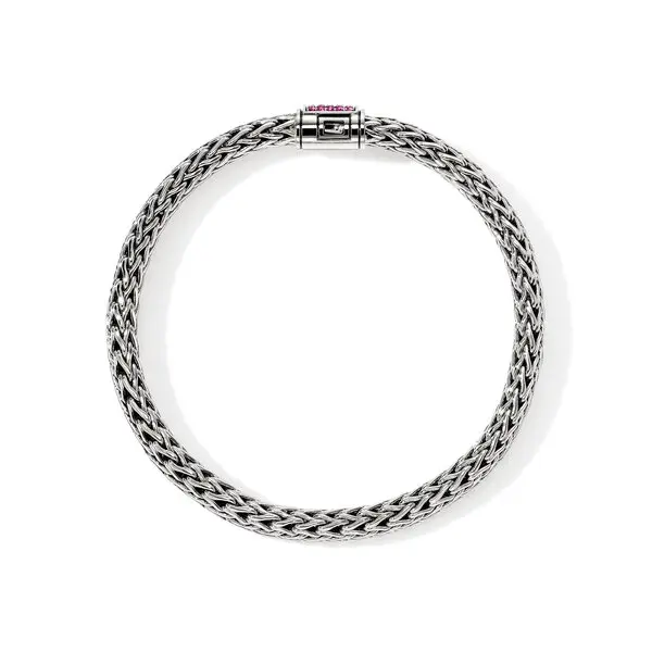 John Hardy Icon Chain Bracelet With Pink Sapphire - Sterling Silver