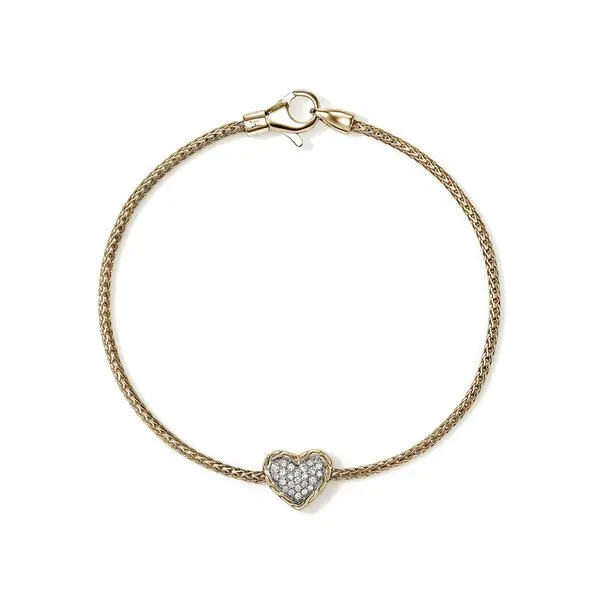 John Hardy Essential Heart Diamond Bracelet, 1.8mm - Gold