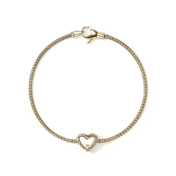 John Hardy Essential Heart Diamond Bracelet, 1.8mm - Gold