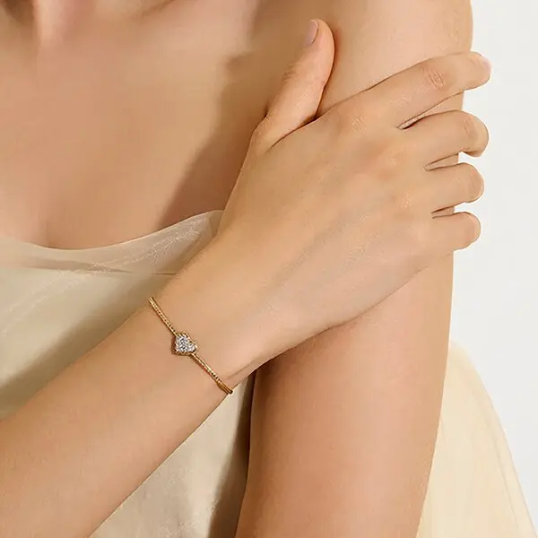 John Hardy Essential Heart Diamond Bracelet, 1.8mm - Gold