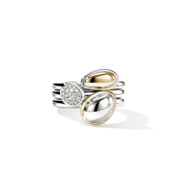 John Hardy Pebble Stacking Ring Trio - Sterling Silver