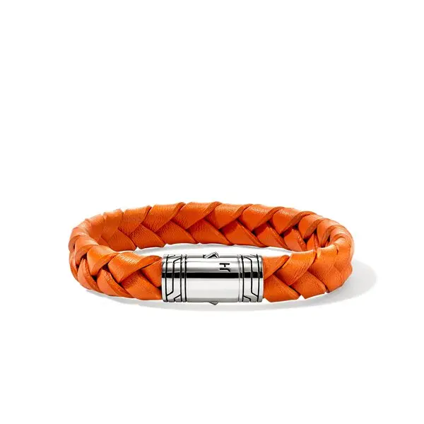 John Hardy Braided Leather Bracelet - Sterling Silver