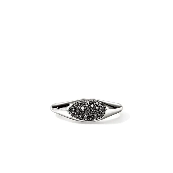 John Hardy Pebble Ring With Black Sapphires - Sterling Silver