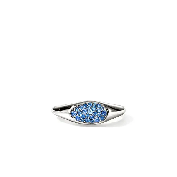 John Hardy Pebble Ring With Blue Sapphires - Sterling Silver