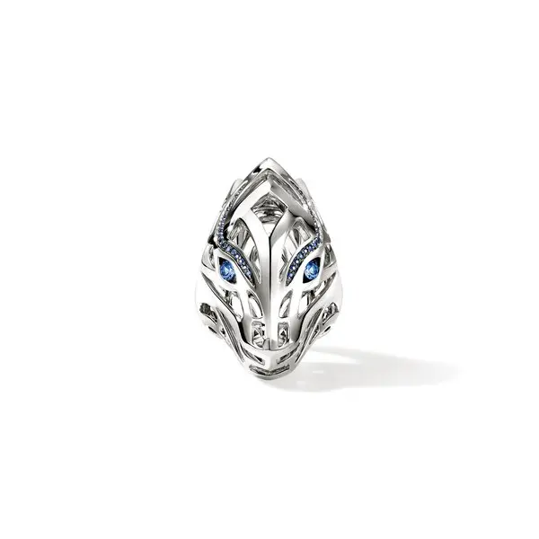 John Hardy Naga Saddle Ring With Blue Sapphires - Sterling Silver