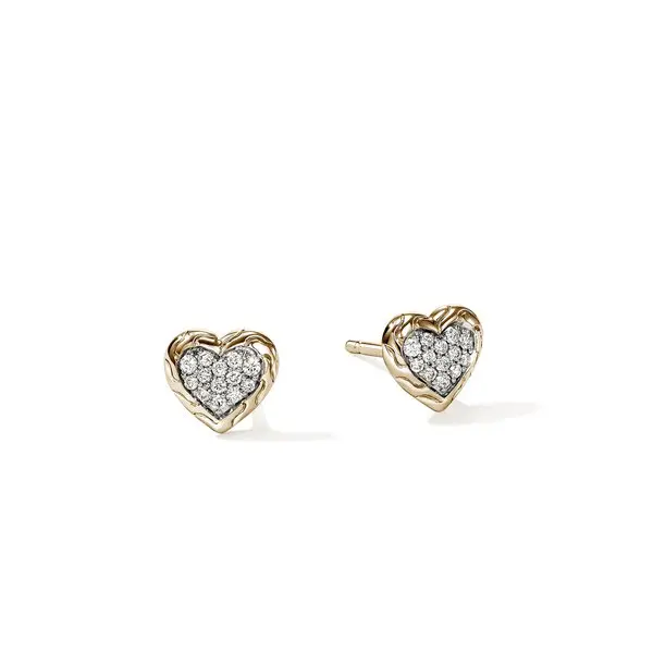 John Hardy Essential Heart Stud Earrings - Gold