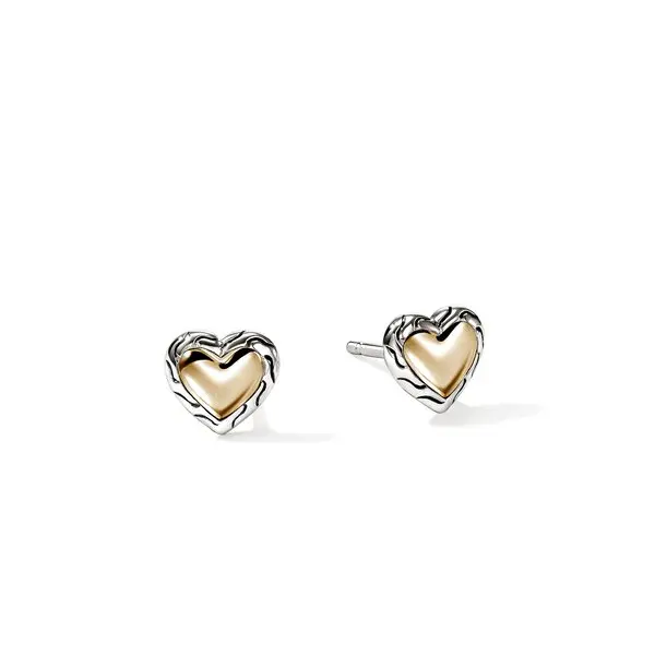 John Hardy Essential Heart Stud Earrings - Sterling Silver
