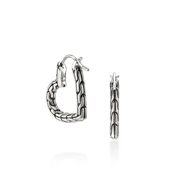 John Hardy Jh Essential Heart Hoop Earrings