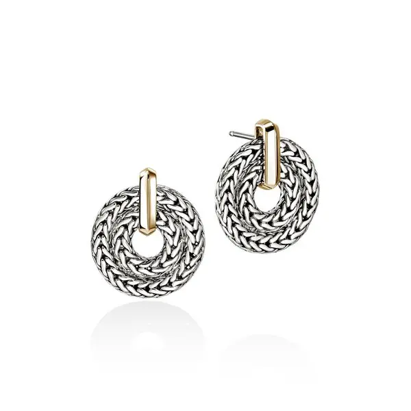 John Hardy Icon Link Gold Earrings - Sterling Silver