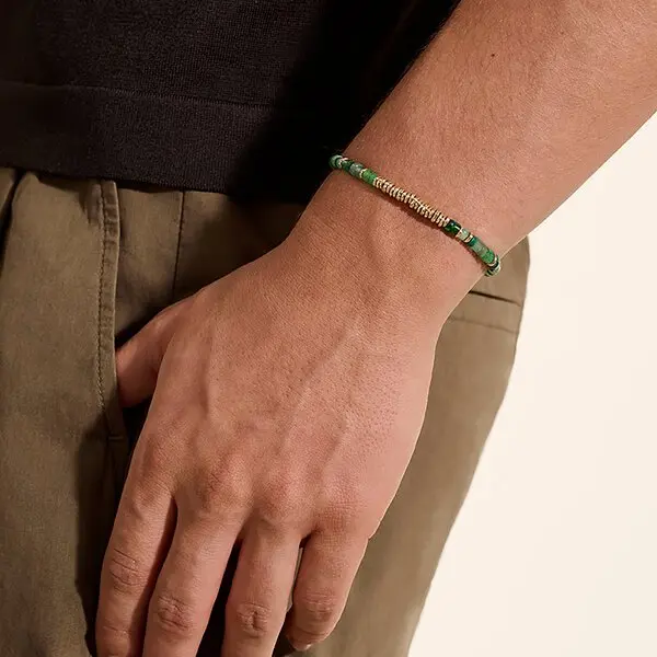 John Hardy Heishi Beaded Bracelet With Emeralds And Accents - Gold