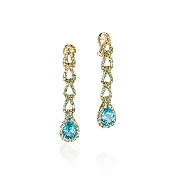 John Hardy Artisan Series Surf Drop Earrings - Blue Apatite