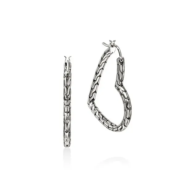 John Hardy Jh Essential Heart Hoop Earrings 31.7mm - Sterling Silver