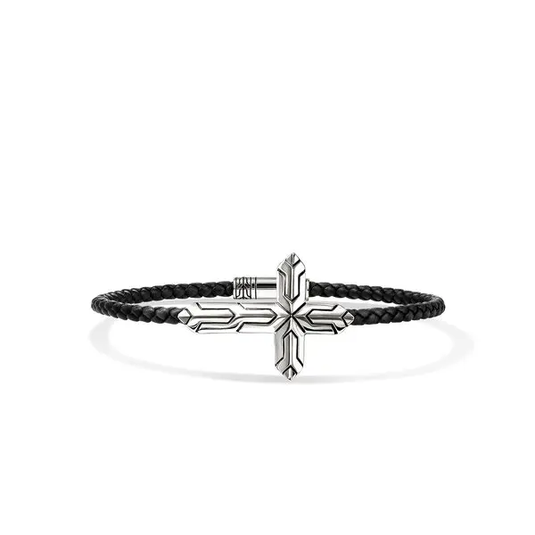 John Hardy Icon 50 Braided Leather Bracelet - Sterling Silver