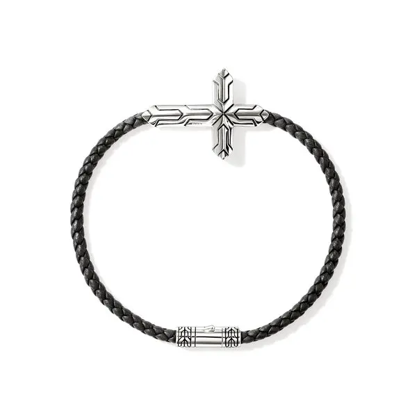 John Hardy Icon 50 Braided Leather Bracelet - Sterling Silver