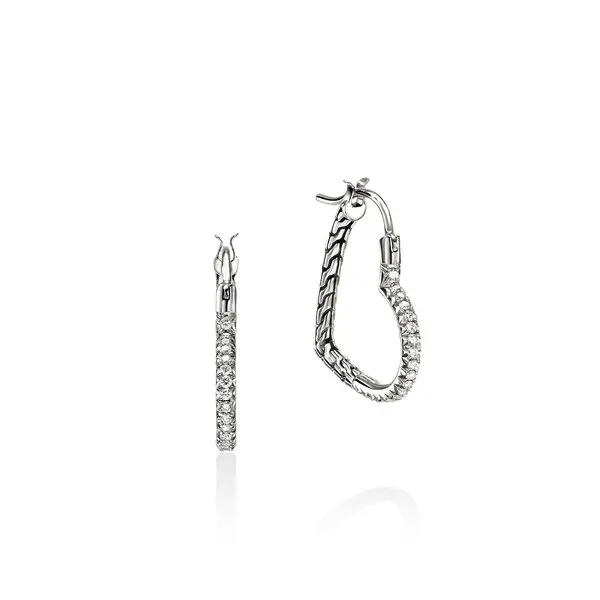 John Hardy Jh Essential Heart Hoop Earrings - Sterling Silver
