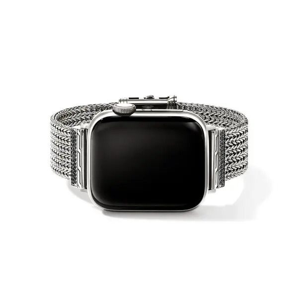 John Hardy Icon Link Smart Watch Strap With Black Sapphires - Sterling Silver