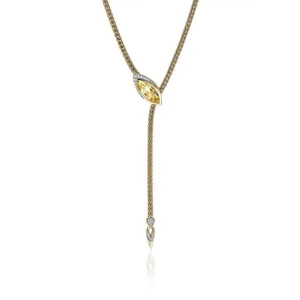 John Hardy Artisan Series Naga Lariat Necklace - Yellow Beryl
