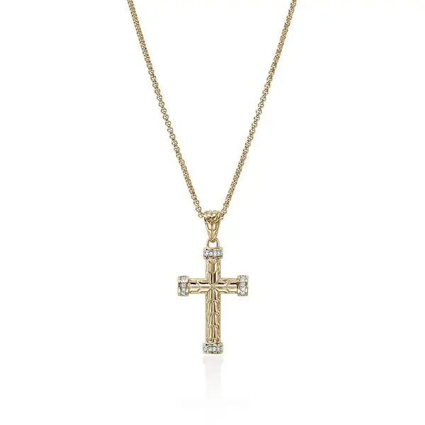 John Hardy Cross Pendant With Diamonds