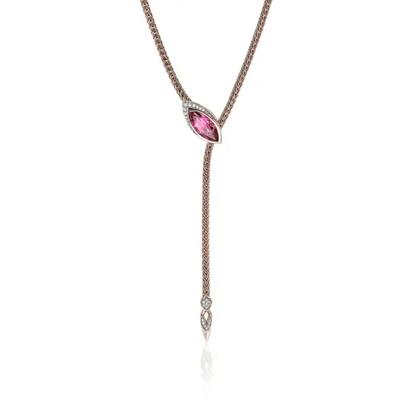 John Hardy Artisan Series Naga Lariat Necklace - Pink Tourmaline