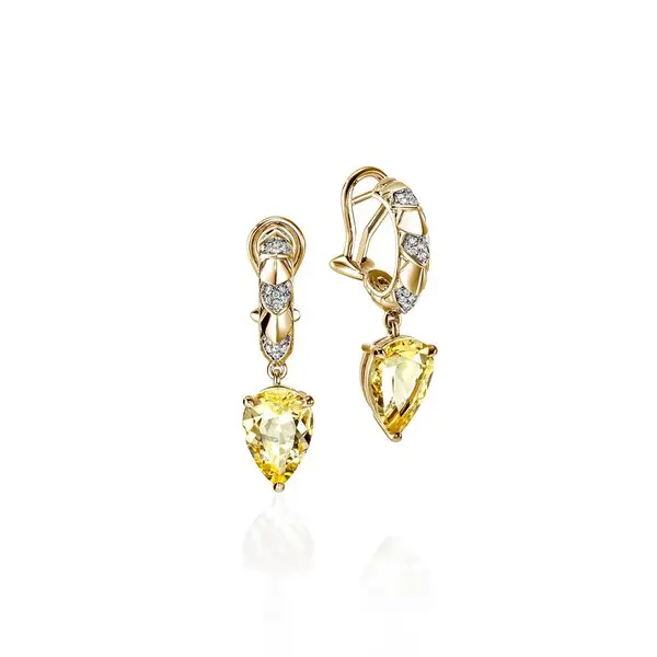 John Hardy Artisan Series Naga Drop Earrings - White Diamond