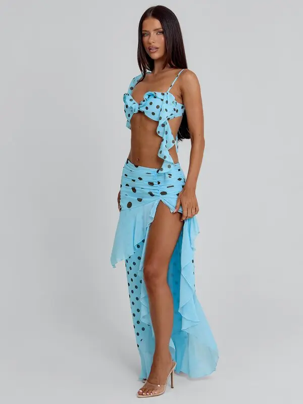 OUTCAST Farwin Polka Dot Maxi Skirt