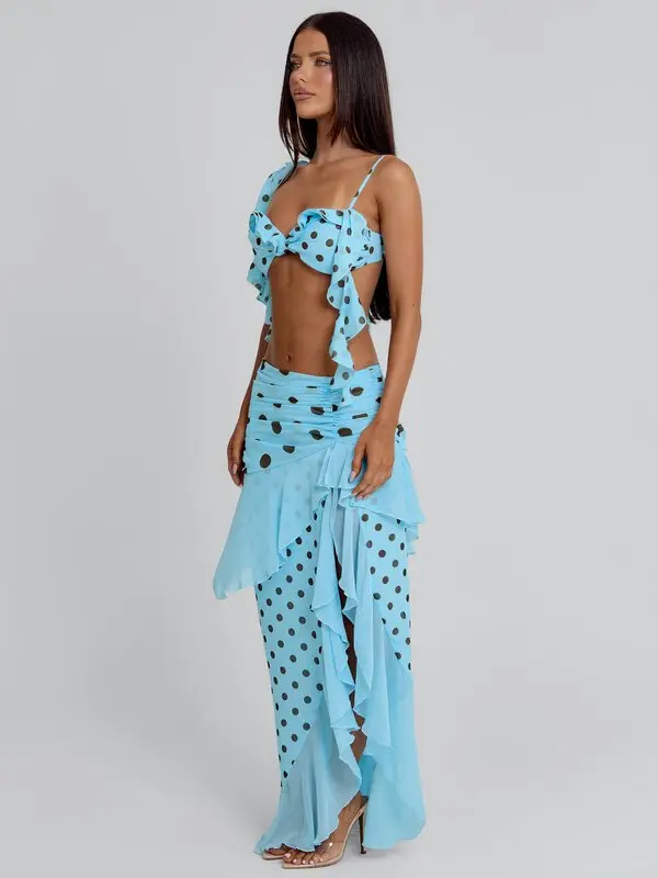 OUTCAST Farwin Polka Dot Maxi Skirt