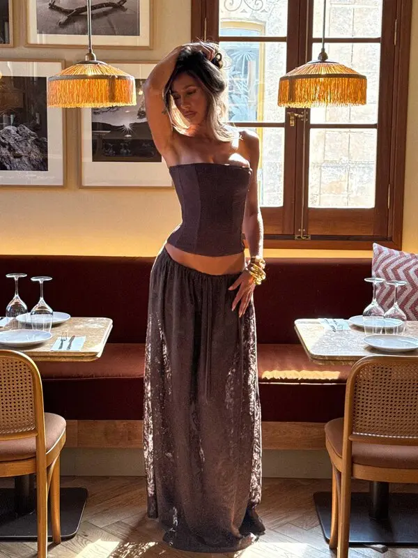 OUTCAST Soren Maxi Skirt - Brown