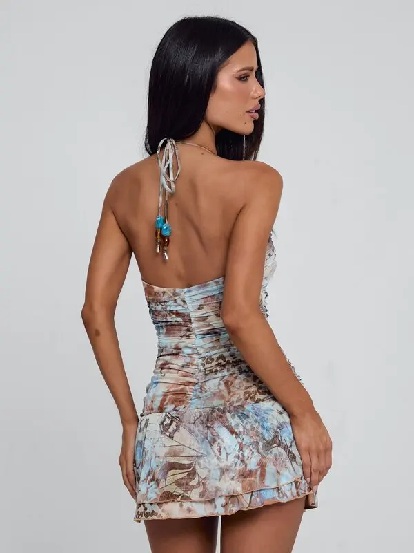 OUTCAST Mutia Mini Dress Alaska - Blue/print