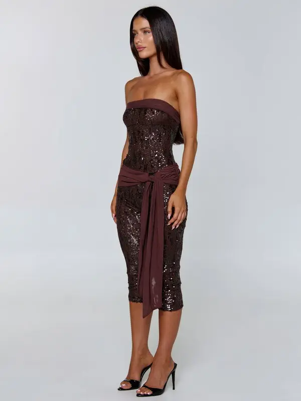 OUTCAST Mariella Sequin Jumpsuit - Brown