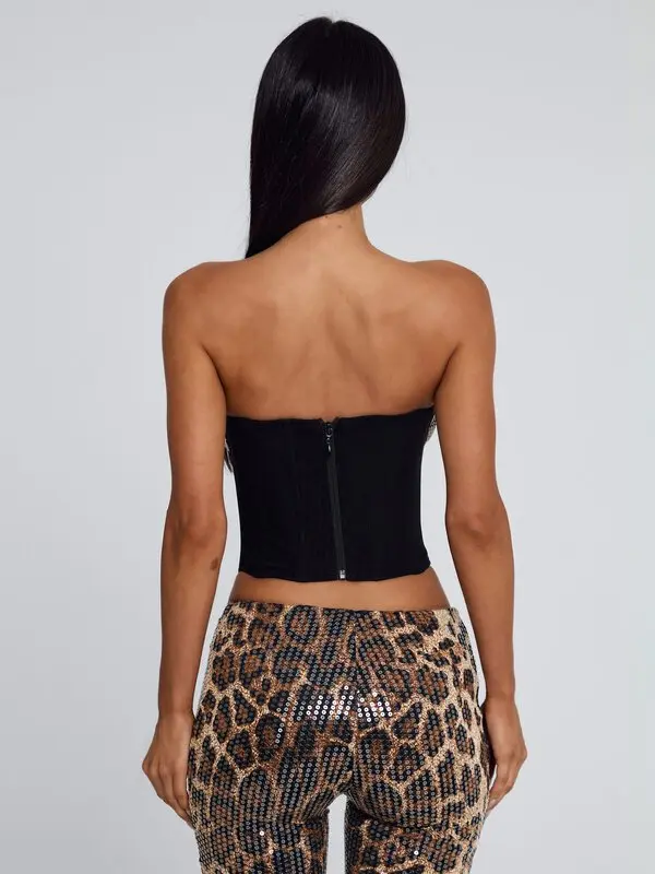 OUTCAST Eira Leopard Sequin Top