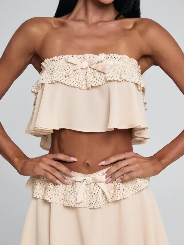 OUTCAST Isidora Strapless Top - Beige