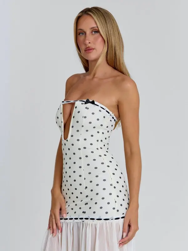 OUTCAST Giana Polka Dot Maxi Dress