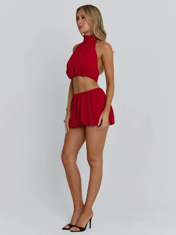 OUTCAST Anahi Halter Top - Red