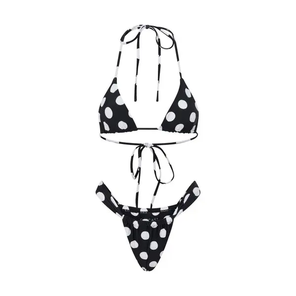 OUTCAST Paloma Polka Dot Bikini Top - Black/print
