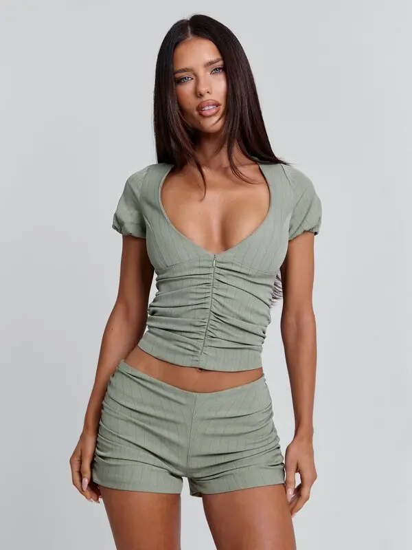 OUTCAST Liza Pinstripe Shorts