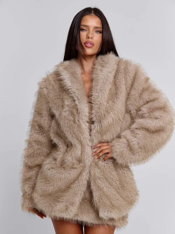 OUTCAST Nahla Long Faux Fur Jacket
