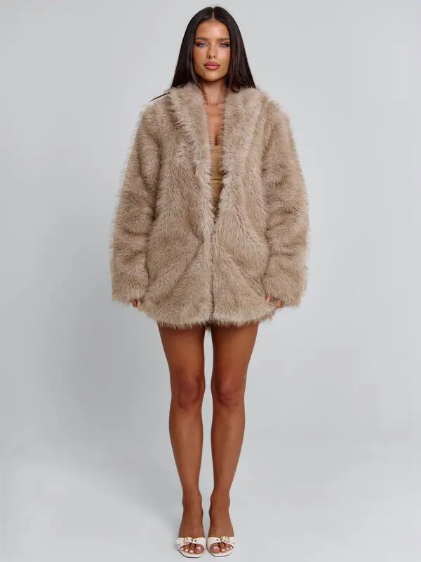 OUTCAST Nahla Long Faux Fur Jacket