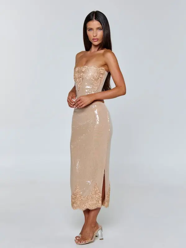 OUTCAST Saela Sequin Midi Skirt