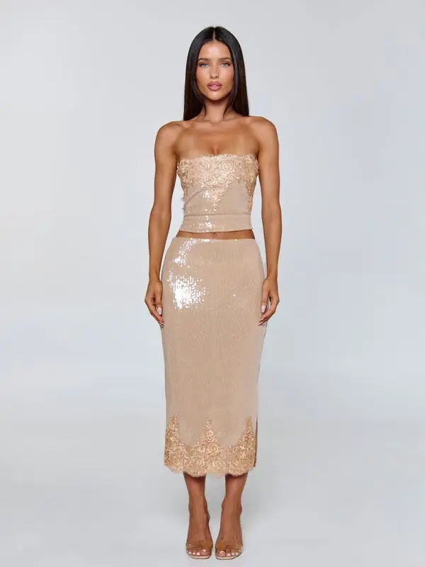 OUTCAST Saela Sequin Midi Skirt