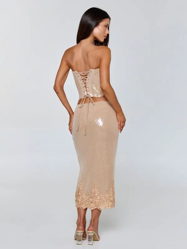 OUTCAST Saela Sequin Midi Skirt