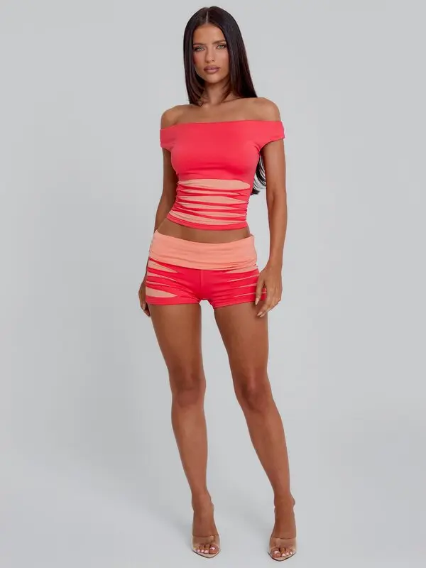 OUTCAST Slashed Jersey Shorts