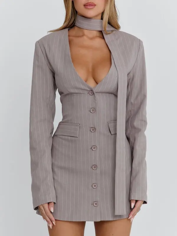 OUTCAST Rehnee Pinstripe Blazer Dress
