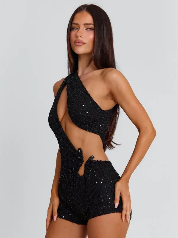 OUTCAST Ramonia Sequin Knit Playsuit