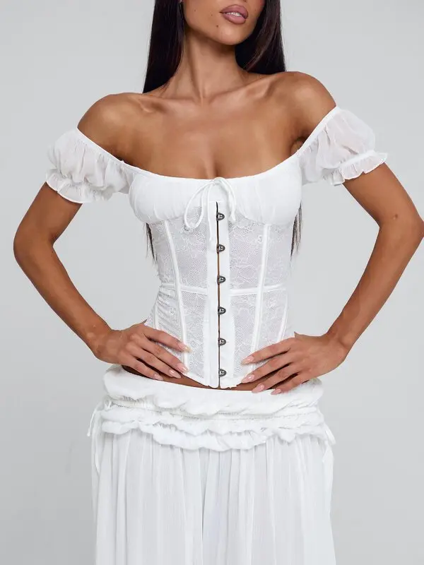 OUTCAST Lubela Corset Top - White