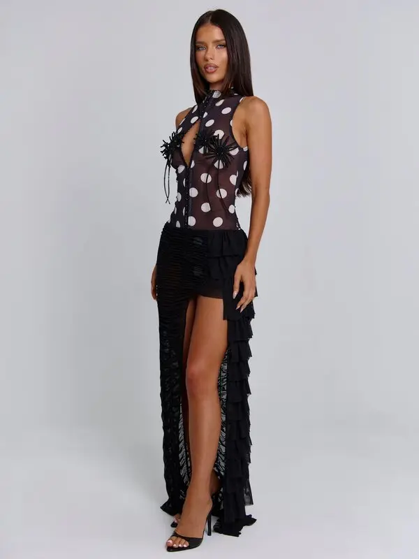 OUTCAST Maelis Polka Dot Maxi Dress