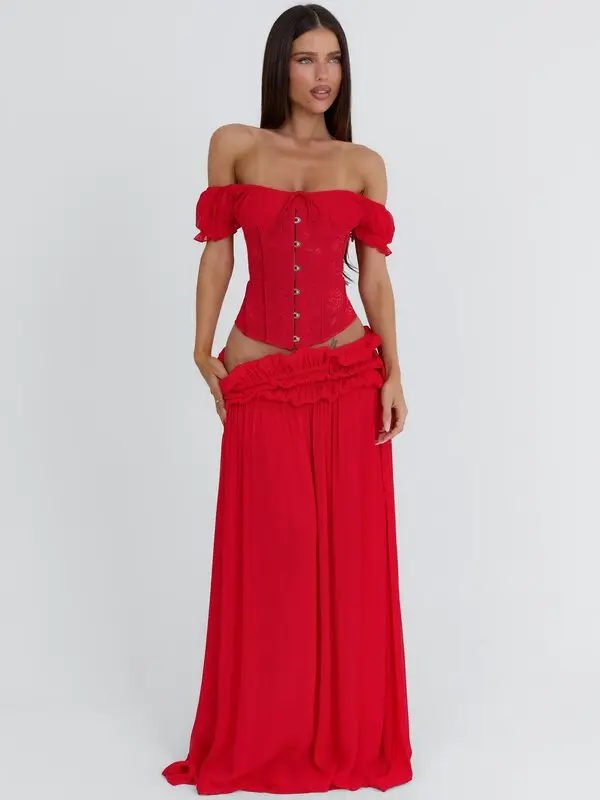 OUTCAST Lubela Corset Top - Red