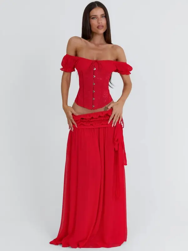 OUTCAST Lubela Corset Top - Red